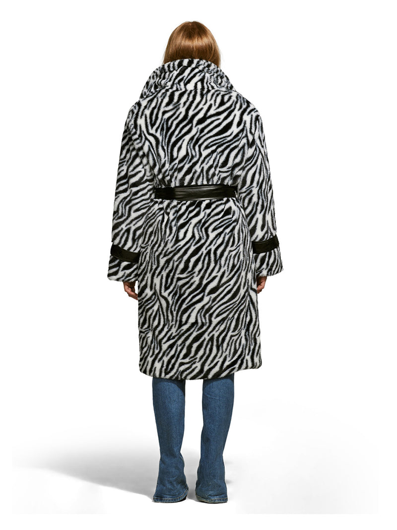 Violet - Zebra Print Belted Coat | Vegan Outerwear | Made in Canada